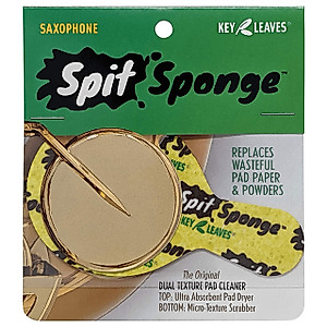 Spit Sponge Saxophone Pad Dryer (1 piece) Dual-Texture microfiber cleaner for sax pads and tone holes