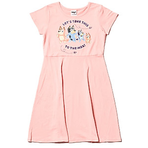 Bluey Mom Dad Bingo Toddler Girls 2 Pack Skater Dresses 5T Blue