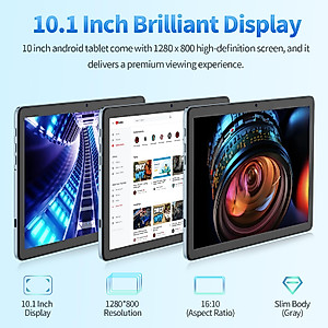 NEWISION Tablet 10 Inch Android 13 Tablets,8GB RAM(4+4GB Expand) 128GB ROM Tablets with A523 Octa-Core Processor,1280 x 800 IPS HD Display,8000mah, 5G WiFi Bluetooth 5,Dual Camera,Grey