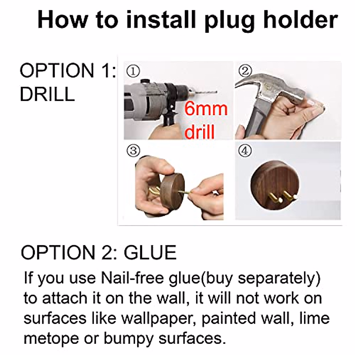 ERGONOW Walnut Wood Hair Dryer Holder Stand for Dyson Supersonic Hair Dryer Diffuser and Nozzles, Heavy Wood Stand Base, Magnetic Stand Holder, Bathroom Organizer (Walnut Hair Dryer+Cord Holder)