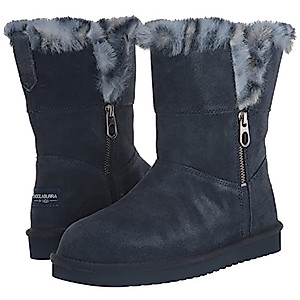 Koolaburra by UGG Women's ARIBEL Short Leopard Fashion Boot, Insignia Blue, 10