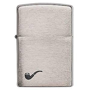 Zippo Unisex-Adult Pipe Lighter, Brushed Chrome Black Pipe, One Size