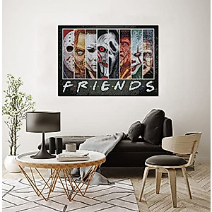 Halloween Cross Stitch Stamped Kits for Adults Beginners-Horror Embroidery Kits Friends Counted Cross Stitch Kits Patterns for Beginners 11 CT Dimensions Embroidery Kits Arts Craft Kits Home Decor