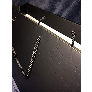 MODEENI Large Black Gift Bags with Handles for Presents 13x5x10 Luxury Boutique Bags 12 Pack Black Paper Shopping Bag