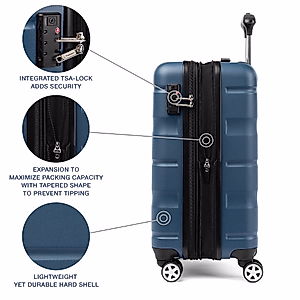 Travelpro Runway 2 Piece Luggage Set, Carry-on & Convertible Medium to Large 28-Inch Check-in Hardside Expandable Luggage, 8 Spinner Wheels, TSA Lock, Hardshell Suitcase, Teal Blue