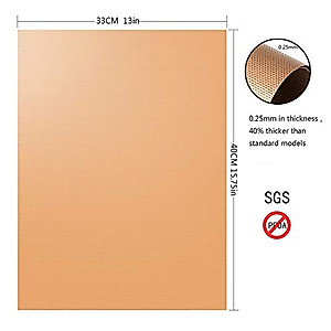 Aoocan Copper Grill Mat Set of 5 - Non-Stick BBQ Outdoor Grill, Copper Grilling Mats Reusable and Easy to Clean, Works on Electric Grill Outdoor Gas Charcoal BBQ as Seen on TV-15.75 x 13 Inch