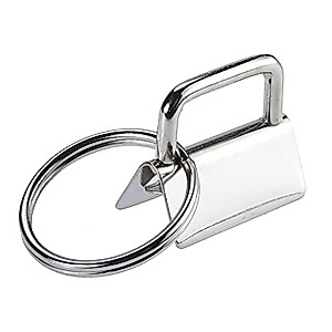 AuInn 150 PCS Key Fob Hardware 3 Colors Keychain Fob Wristlet Hardware with Key Ring 1 Inch (50 Sets Each Color)