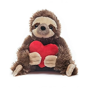 Bearington Sloth Plush Valentine's Day Stuffed Animals 6 in Ideal for Valentine's Gift for Kids