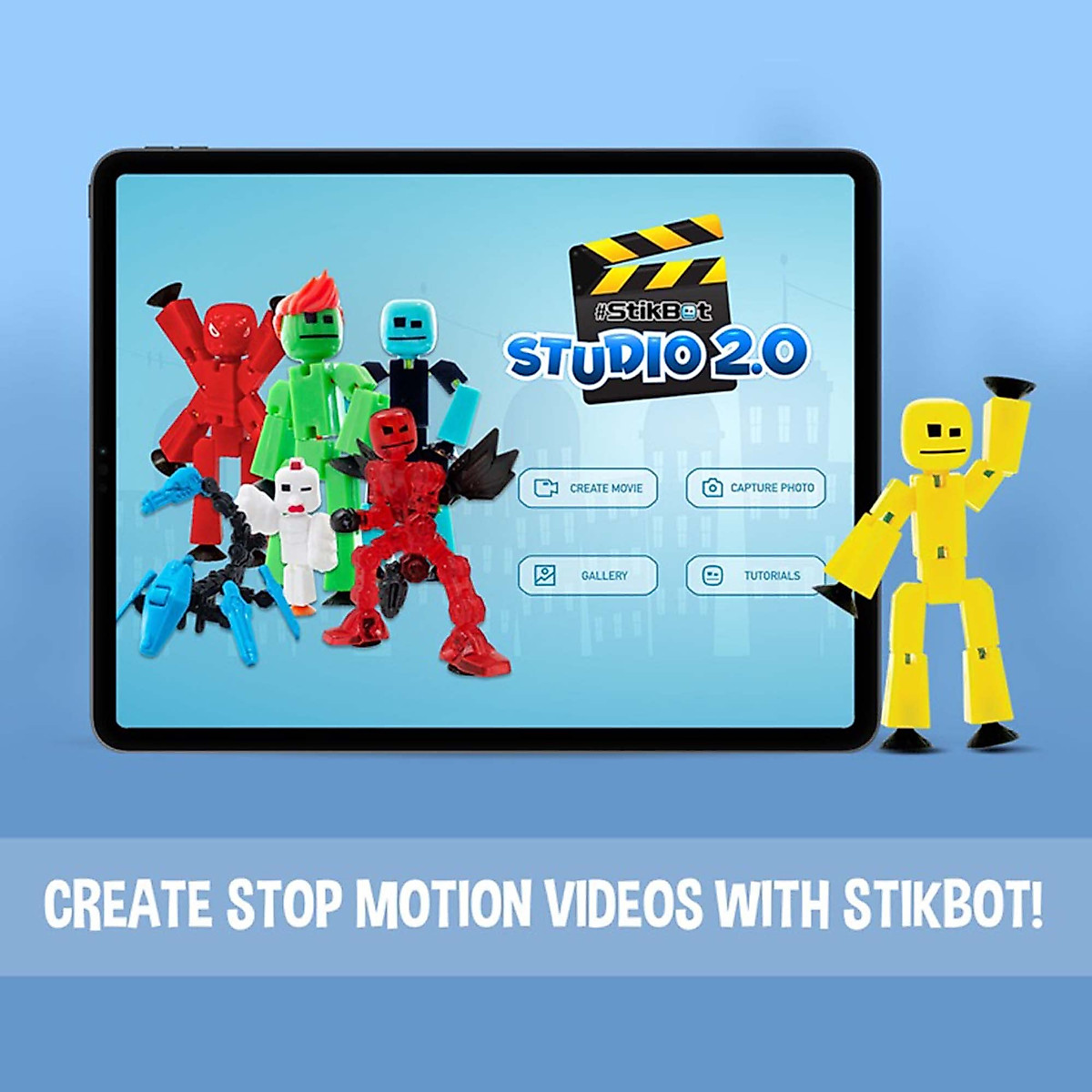 StikBot Zanimation Studio with Pet - Includes 2, 1 Horse, 1 Phone Stand and 1 Reversible Backdrop - in Eco-Friendly Packaging
