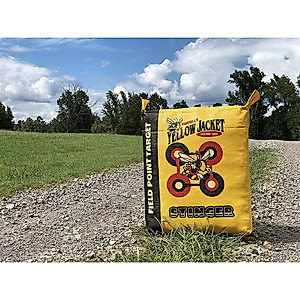 Morrell Yellow Jacket 19 Pound Portable Stinger Adult Field Point Archery Bag Target with 2 Shooting Sides, 10 Bullseyes, and Handle, Yellow M-88