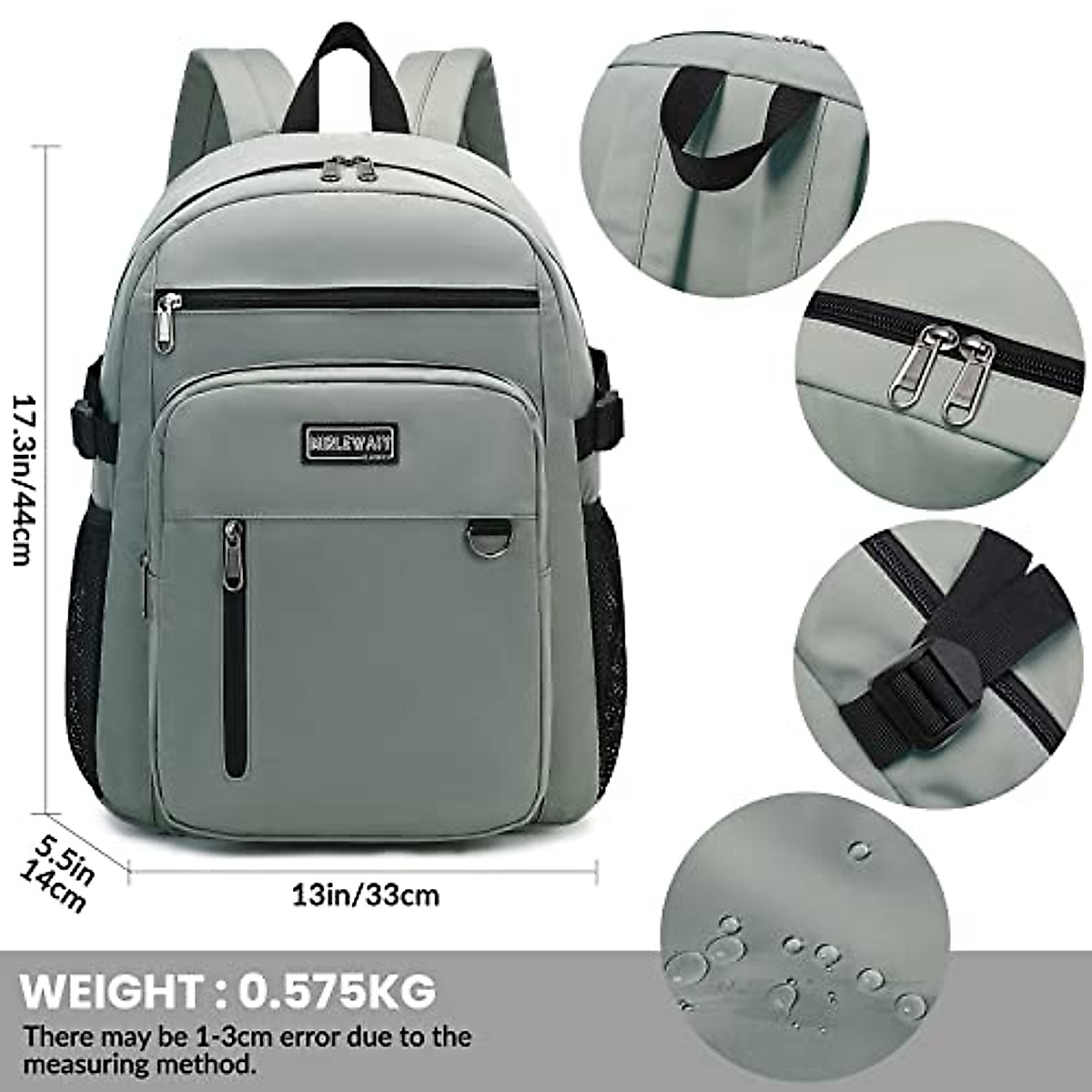 MIRLEWAIY Casual Laptop Daypack College Backpack Lightweight School Bookbag Travel Backpack Work Bag For Boys Girls, Green