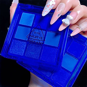 AMY'S DIARY Blue Eyeshadow Palette Glitter Eye shadow Makeup,Navy Blue Eyeshadow Shiny Sparkle Shimmer Glitter blue Eyeshadow Waterproof Pallete,royal blue Glitter Blue Eye Eyeshadow Make Up