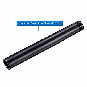 uxcell 1/2" Drive by 19mm Deep Impact Socket, Heat-Treated CR-V Steel 8" Length, 6-Point Metric Sizes