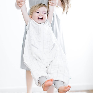 Tealbee DREAMSUIT: Toddler Sleep Sack with Feet 12-18 Months, 18-24 Months - 1.2 TOG Four Season Baby Wearable Blanket for Walkers - Bamboo, Organic Cotton Sleeping Bag (12m-2T) - Alphabet