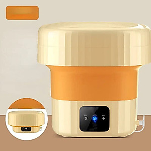 1pc Small Mini Washing Machine, Folding Portable Sterilization Drying Washing Machine For Underwear Socks Baby Clothes (Yellow)