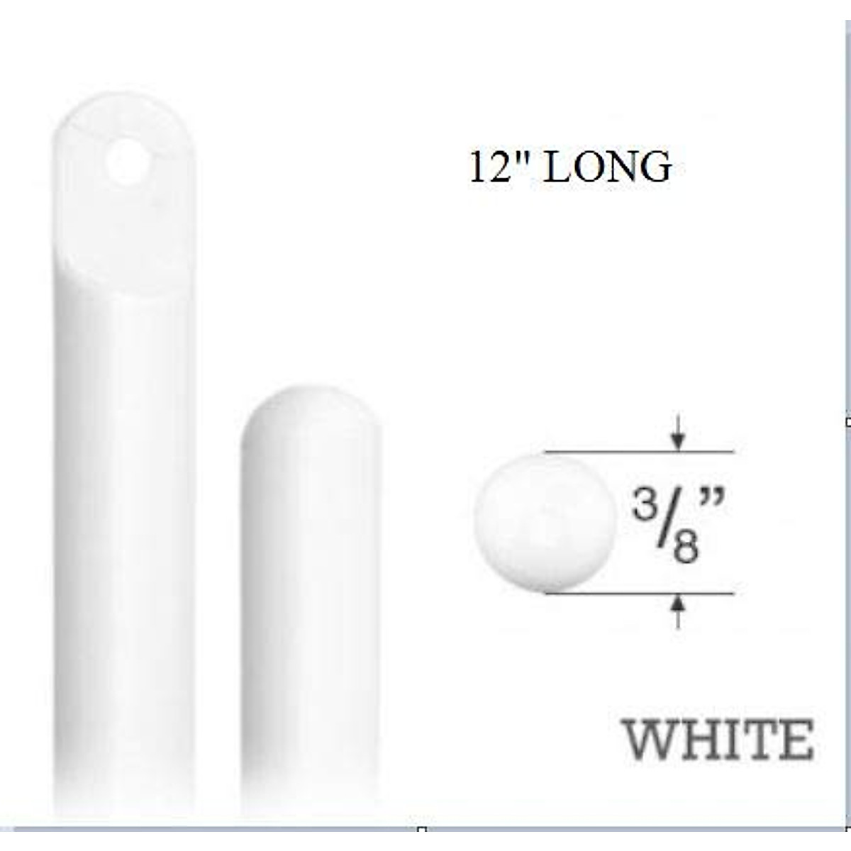New Blind Wand/Rod - Color White- High Strength (12" White 2 Pack)