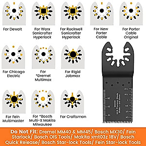 91 Pack Bimetal Oscillating Tool Blades, Oscillating Saw Blades with Sandpaper Multitool Blades Metal Wood Plastic, Oscillating Tool Accessories Kit Fit Milwaukee Makita Dremel Bosch Fein Dewalt Ryobi