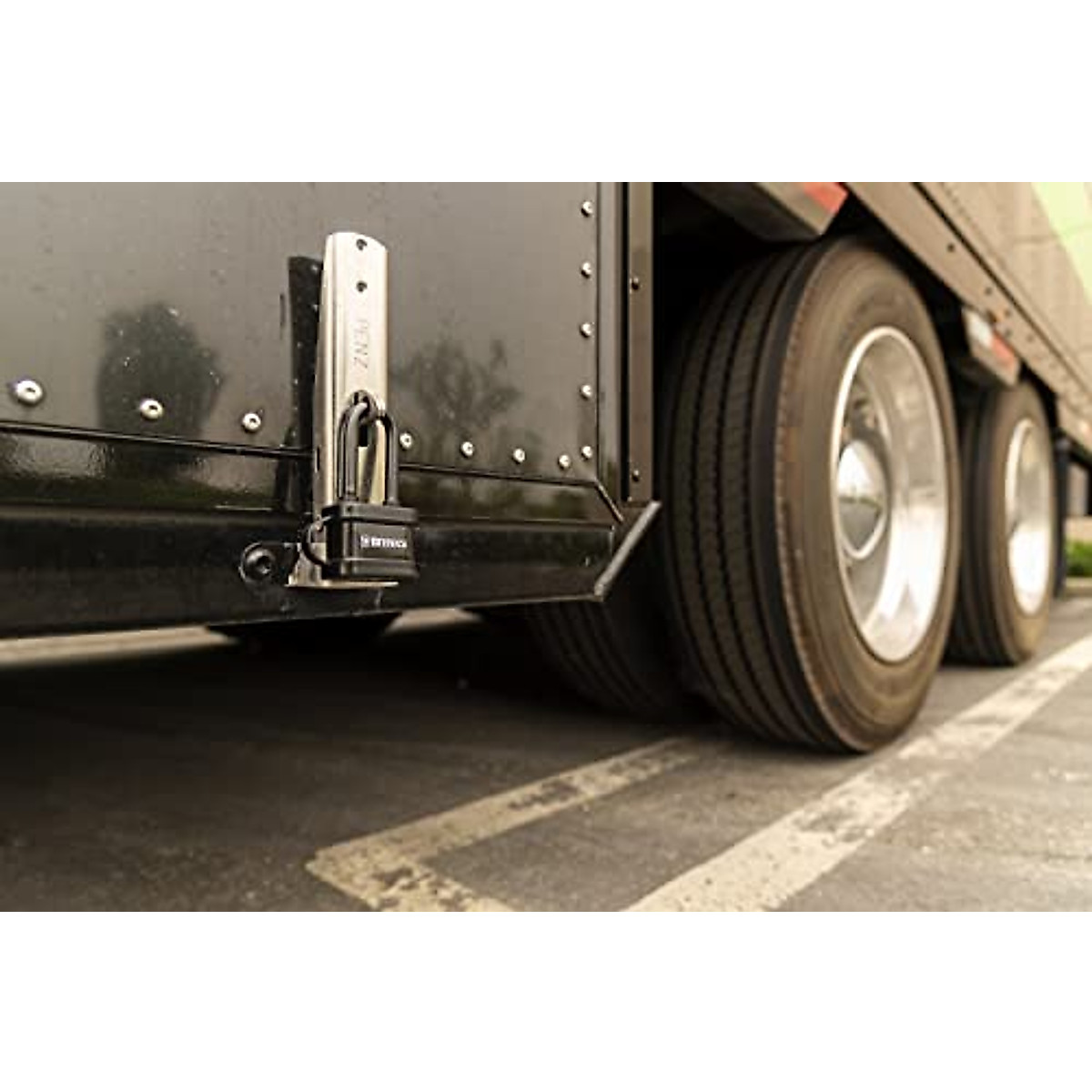 BRINKS - 40mm Laminated Steel Weather Resistant Padlock with 2” Shackle - Vinyl Wrapped and Chrome Plated with Hardened Steel Shackle, 172-42051, Black