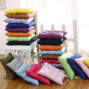 Backbayia 2 Pieces Square Seat Cushions Pillow Chair Pads for Car, Home, Office