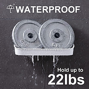 LEVERLOC Shower Caddy with 4 Hooks 2 Packs, Suction Cup Shower Shelf One Second Installation Hanging Shower Rack Removable & Reusable No Drilling Shower Caddy Suction Plastic Wall Mounted