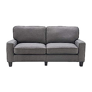 Serta Palisades Upholstered Sofas for Living Room Modern Design Couch, Straight Arms, Soft Fabric Upholstery, Tool-Free Assembly, 73" Sofa,Grey