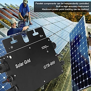 Therj 800W Micro Inverter, Automatic Identification Solar Grid Tie Microinverter DC to AC, WiFi Control Self Cooling 120/230V Automatic Identification Power Solar Inverters for Roof Outdoor(Black)