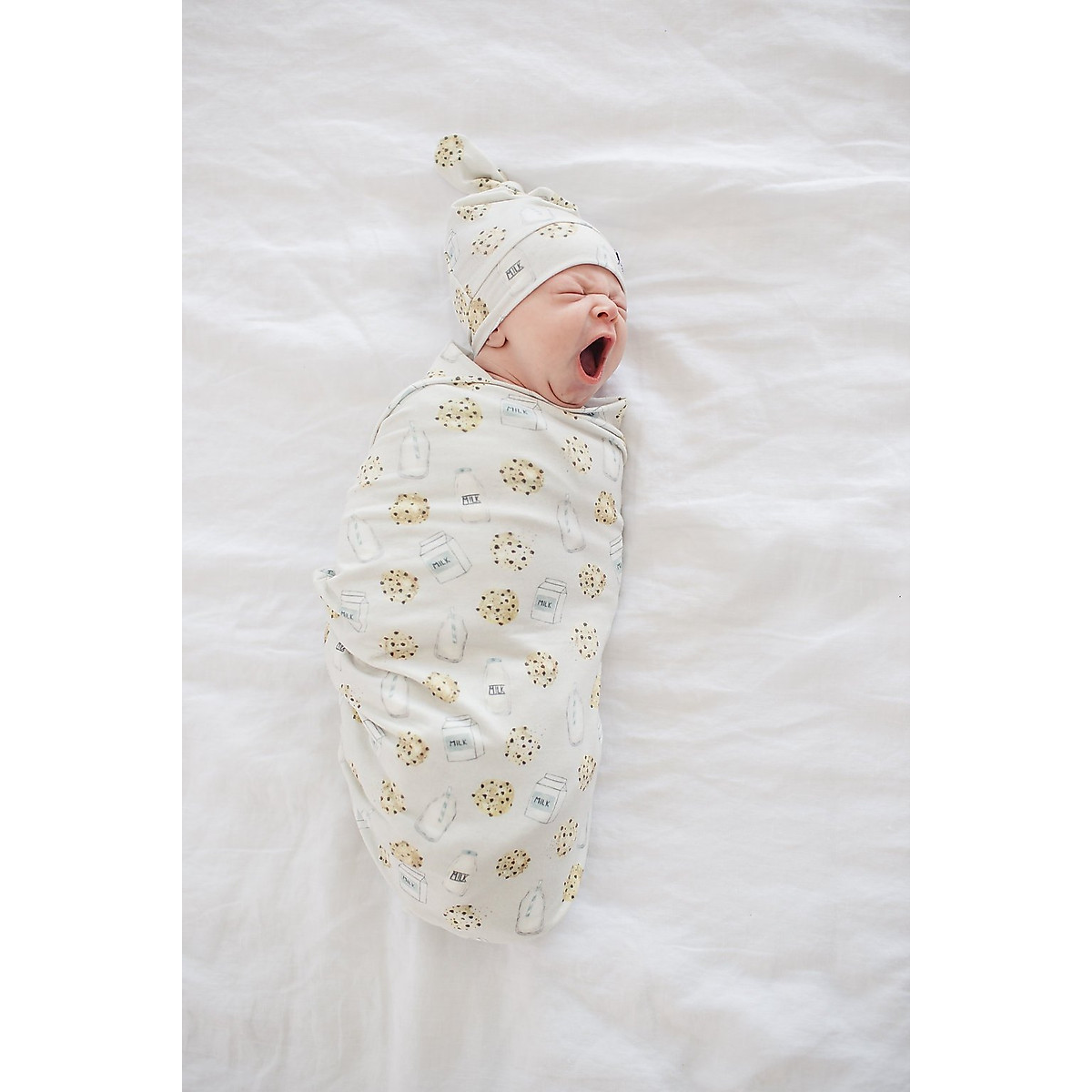 Copper Pearl Baby Beanie Hat Top Knot Stretchy Soft Chip