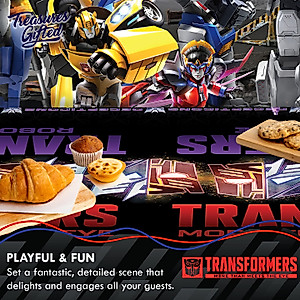 Treasures Gifted Officially Licensed Transformers Backdrop 4.25ft x 6ft - Transformers Party Decorations - Transformers Birthday Banner - Transformers Party Supplies - Transformers Birthday Backdrop