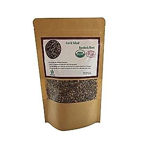 Cut & Sifted Organic Burdock Root Tea Caffeine Free 5 Ounces - Herbal Ingredient Dried Arctium lappa Tea 142G