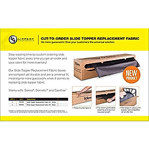 Solera Universal Slide-Topper Replacement Cut-to-Fit Fabric for 5th Wheel RVs, Travel Trailers, Motorhomes, 50' x 48" roll, Black - 432253