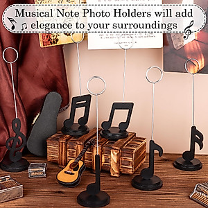Youdaju 6 Pcs Musical Note Photo Balloon Holder Note Holders Table Number Photo Clips Holder Place Card Holder Music Note Decoration Name Place Card Holder for Music Theme Party Birthday Wedding