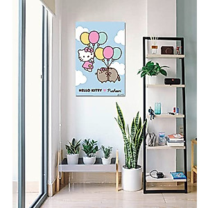 Hello Kitty Pusheen The Cat - Poster (Balloons) (Size: 24" x 36")