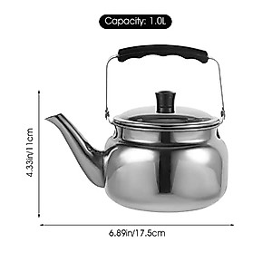 Lurrose Whistling Tea Kettle 1QT Stainless Steel Teakettle with Cool Grip Handle Whistling Teapot for Stovetop