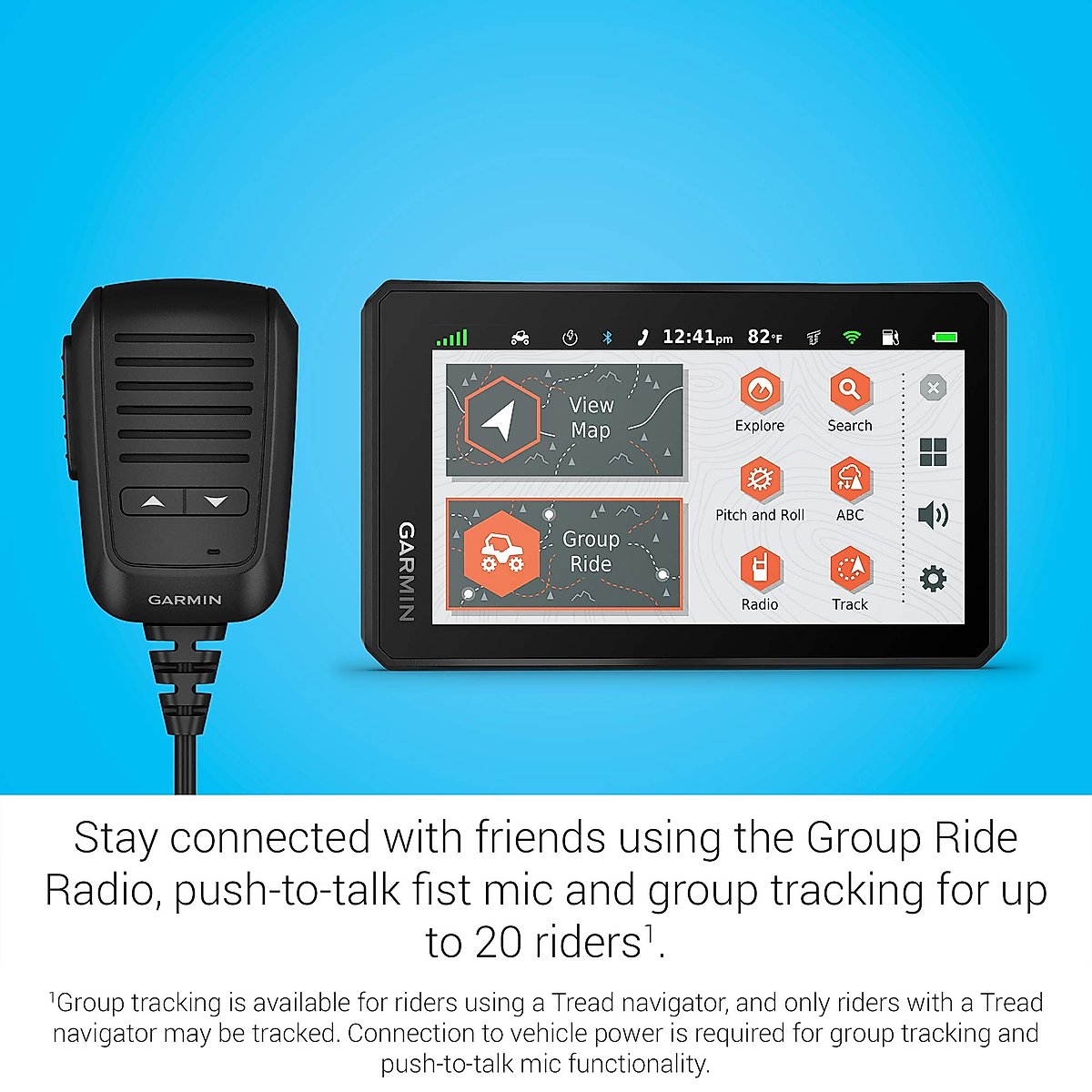 Garmin Tread Powersport Off-Road Navigator with Group Ride Radio, Group Tracking and Voice Communication, 5.5" Display, 010-02406-00,Black