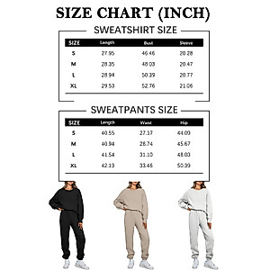 AUTOMET Sweatsuits for Women Set 2 Piece Outfits Oversized Sweatshirt Fall Outfits 2025 Lounge Sets Pullover Casual Trendy Y2k Clothing Sweatpants with Pockets Black XL