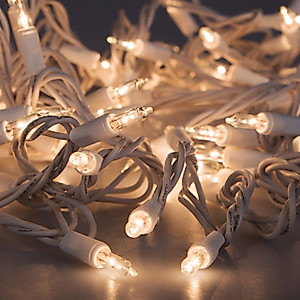 612 Vermont 50 Clear Christmas Lights on White Wire, UL Approved for Indoor/Outdoor Use, 9 Foot of Lighted Length, 11 Foot of Total Length