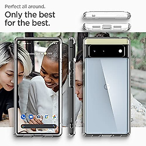 Spigen Ultra Hybrid [Anti-Yellowing Technology] Designed for Google Pixel 6 Case (2021) - Crystal Clear