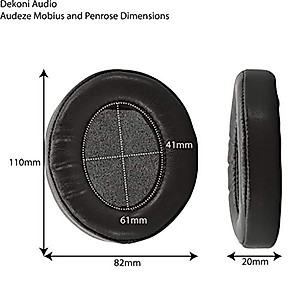 Dekoni Replacement for Audeze Mobius and Penrose Earpads, Gaming Headset Foam Pads, Black, 1 Pair (Choice Suede)