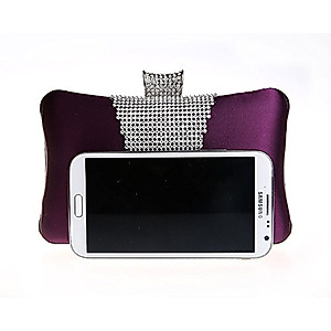 Snowskite Women's Luxury Crystals Beaded Wedding Evening Formal Cocktail Clutch Purse Bag Fuchsia