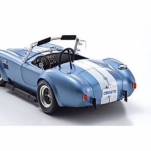 Shelby Cobra 427 S/C Sapphire Blue Metallic with White Stripes 1/18 Diecast Model Car by Kyosho 08047 SBL