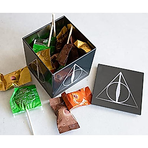 Ukonic Harry Potter Deathly Hallows Tin Storage Box Cube Organizer with Lid | 4 Inches