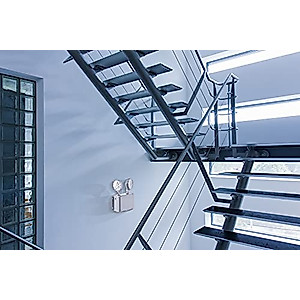 Compass CU2WG Emergency Lights for Power Failure with 2 Adjustable LED Lamp Heads, 90-Minute Run Time, Commercial Grade UL924 Wet Location Remote Capable, 120-277V, Grey