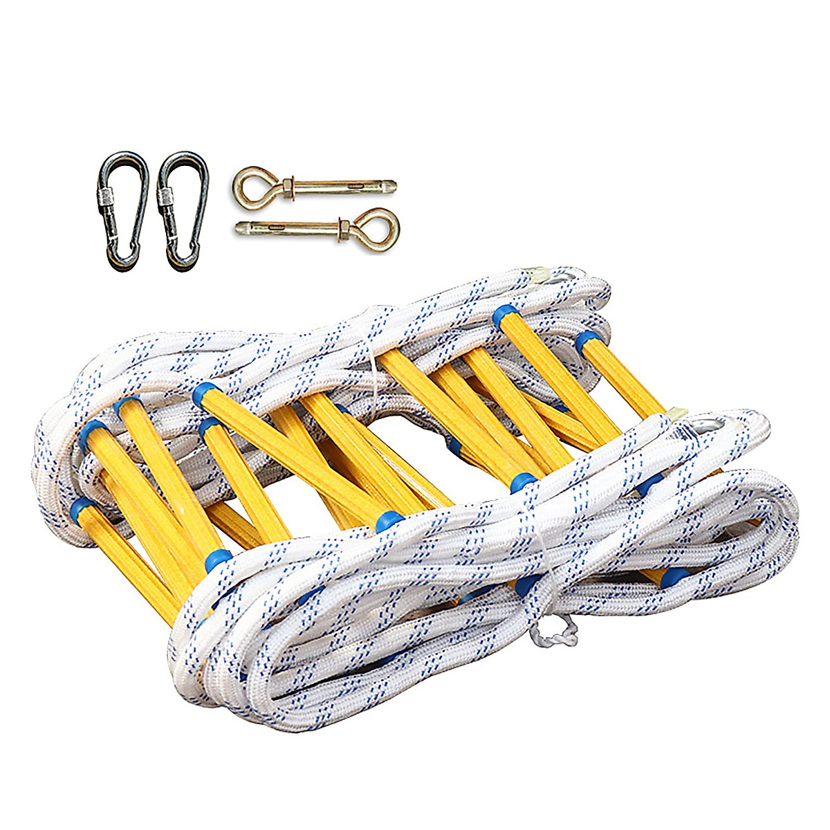 QWEASDF Emergency Fire Ladder, Escape Ladder, Flame Resistant Safety Rope Ladder, Non-Slip, Fast to Deploy, Easy to Use, for Work at Height, fire Escape, Home, Outdoor, Climbing,5m/16.4ft