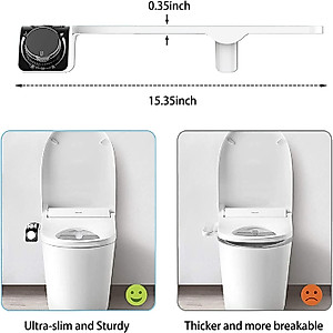 Bidet Attachment for Toilet Non-Electric Self-Cleaning Dual Nozzle Fresh Cold Water Sprayer Bidet Adjustable Water Pressure Feminine Wash, Bidet Sprayer for Toilet Easy to Install,White