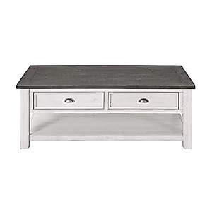 Martin Svensson Home Monterey Solid Wood Coffee Table White with Grey Top