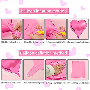 Upgraded Pink Silver and Red Balloons - Pack of 15 - Heart Shaped Foil Balloons for Valentines Day Wedding Birthday Bridal Shower Baby Shower Decorations