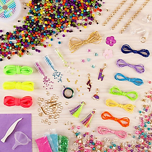 Make It Real - Mega Jewelry Studio - DIY Bead Necklace and Bracelet Making Kit for Tween Girls - Arts and Crafts Kit with Beads and Charms for Unique Jewelry Making - Includes Case