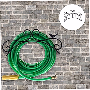 DOITOOL Hose Wrought Iron Frame Hose Wall Mount Hose Storage Rack Hose Holder Hanger Garden Hose Holder Garden Hose Support Hose Bracket Decorative Hose Holder Hose Hanger Wall Mount Shelf