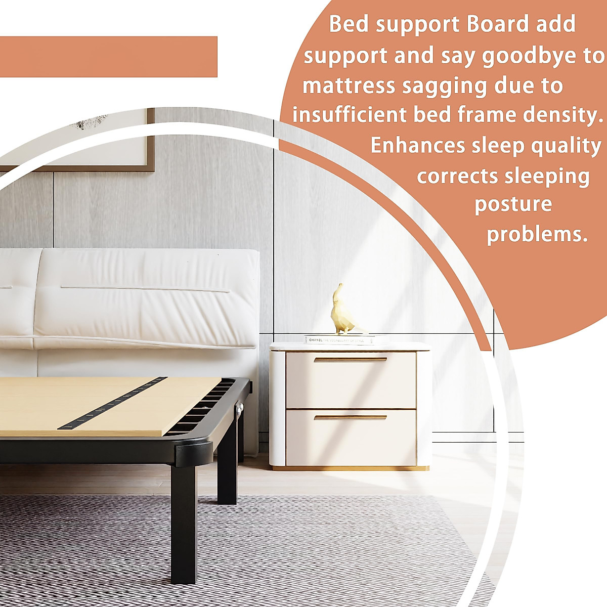 Imperius Foldable Box Spring, Bunkie Board, Bed Support Slats, Bed Boards for Under, Twin (60x30)