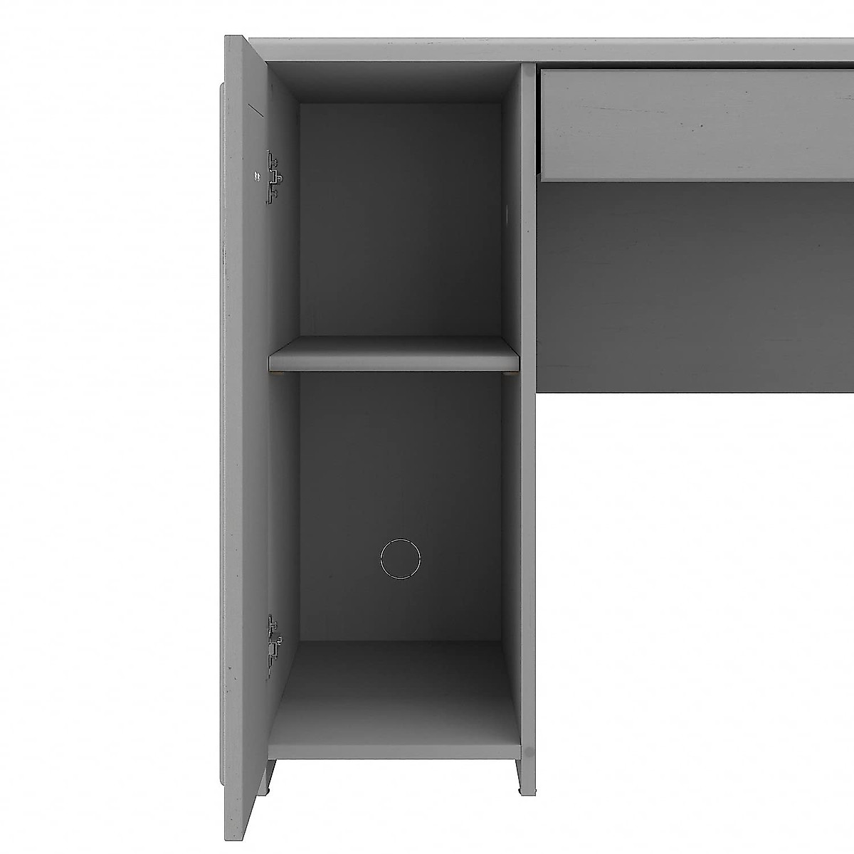 Bush Business Furniture Fairview L Shaped Desk with Hutch and 5 Shelf Bookcase, 60W, Cape Cod Gray